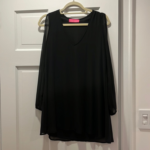 Pookie & Sebastian | Dresses | Pookie And Sebastian Black Sheer Long ...